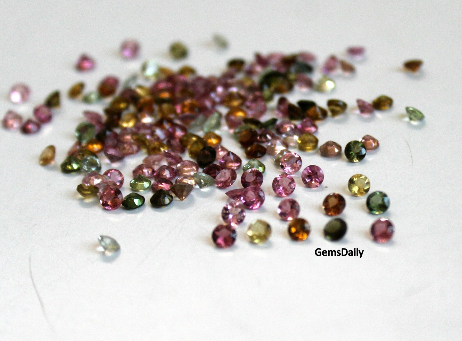 AAA Quality 2 MM Natural Tourmaline Multi Color Faceted Round | Etsy