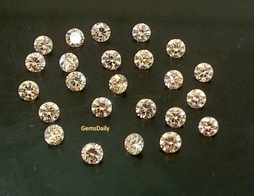 1MM Brown Diamond Round Brilliant Cut Gemstone Natural Brown | Etsy
