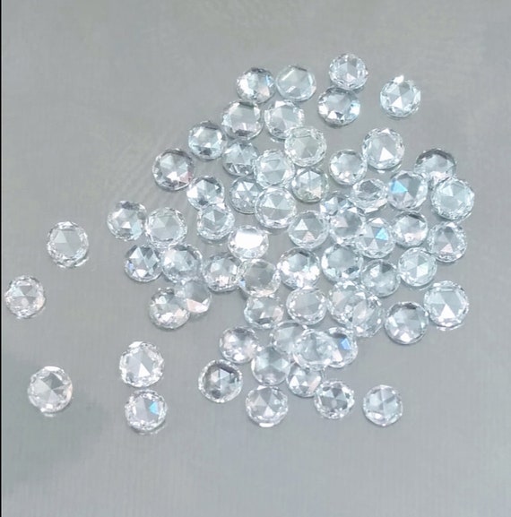 2.5MM White Diamond Round Rose Cut Gemstone Natural White | Etsy