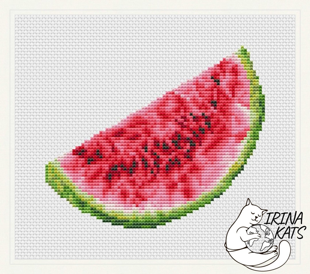Cross Stitch Pattern Watermelon PDF Instant Download Watermelon Slice ...