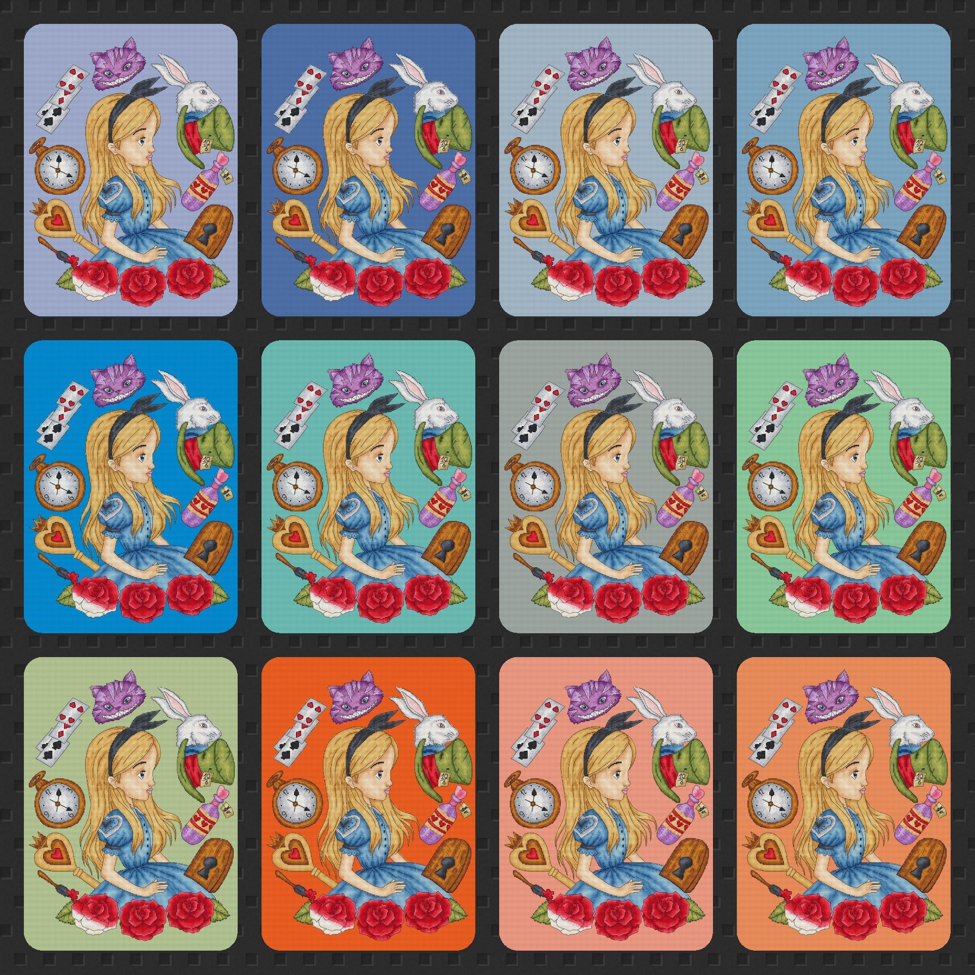 Alice Cross Stitch Pattern PDF Instant Download Alice in Wonderland ...