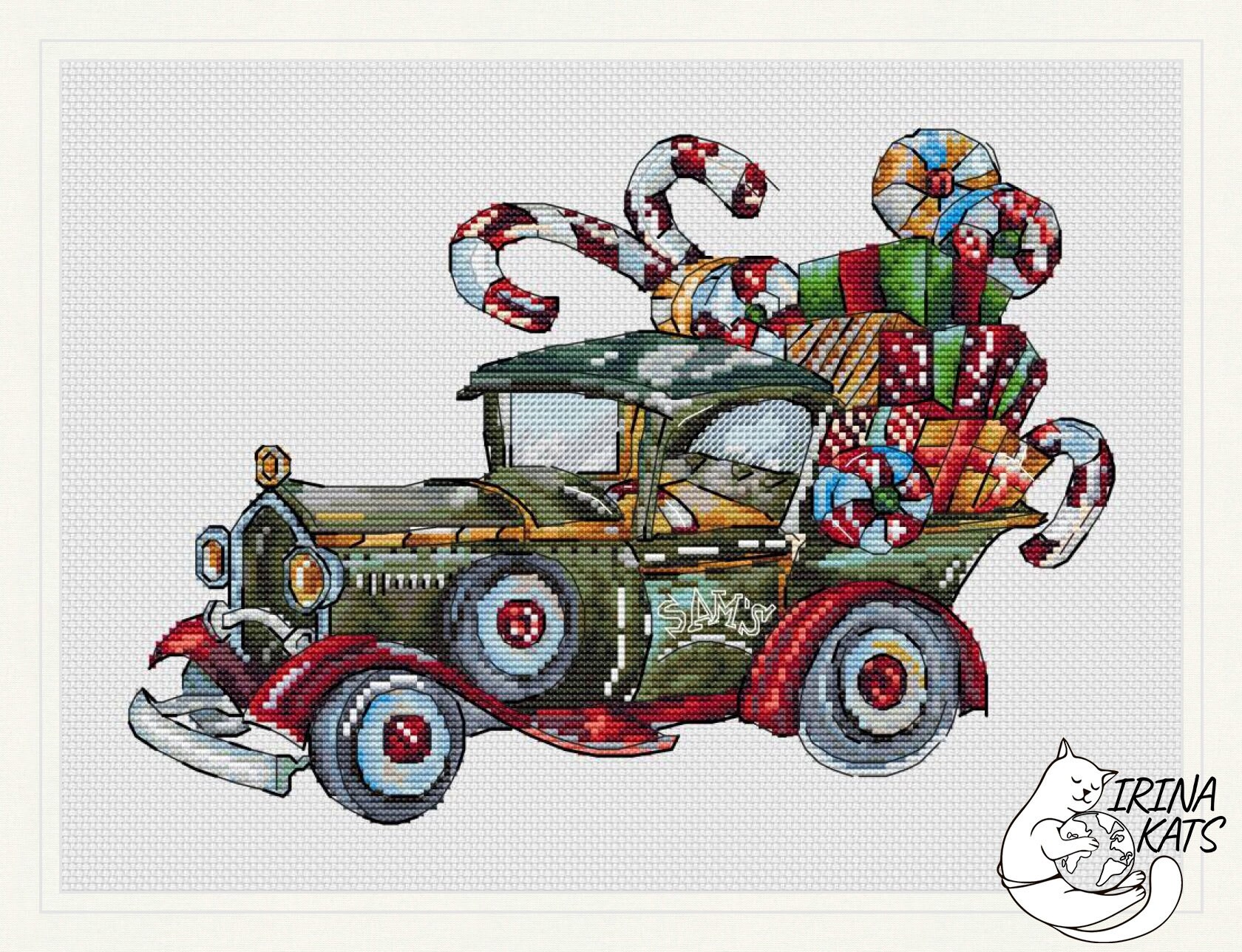 Retro Truck Cross Stitch Pattern Instant Download PDF Truck Cross ...