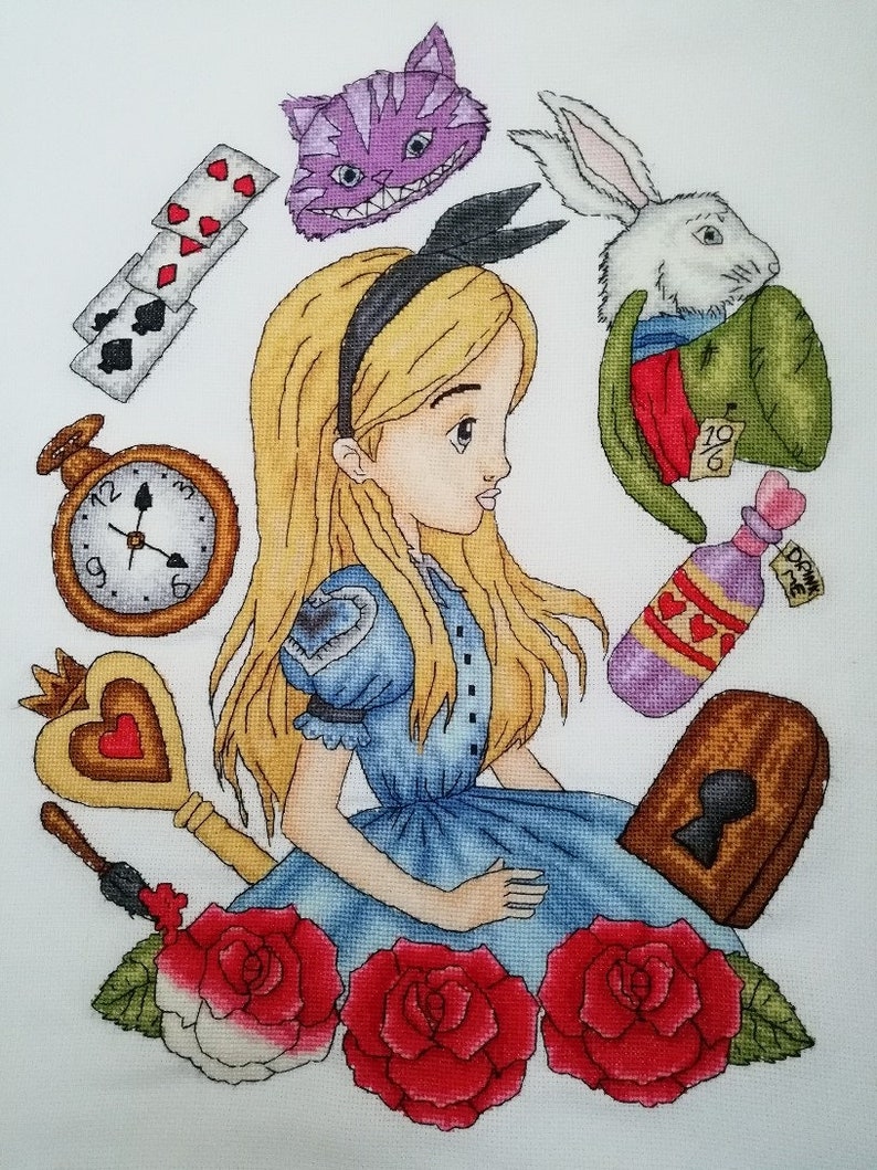 Alice Cross Stitch Pattern PDF Instant Download Alice in Wonderland ...