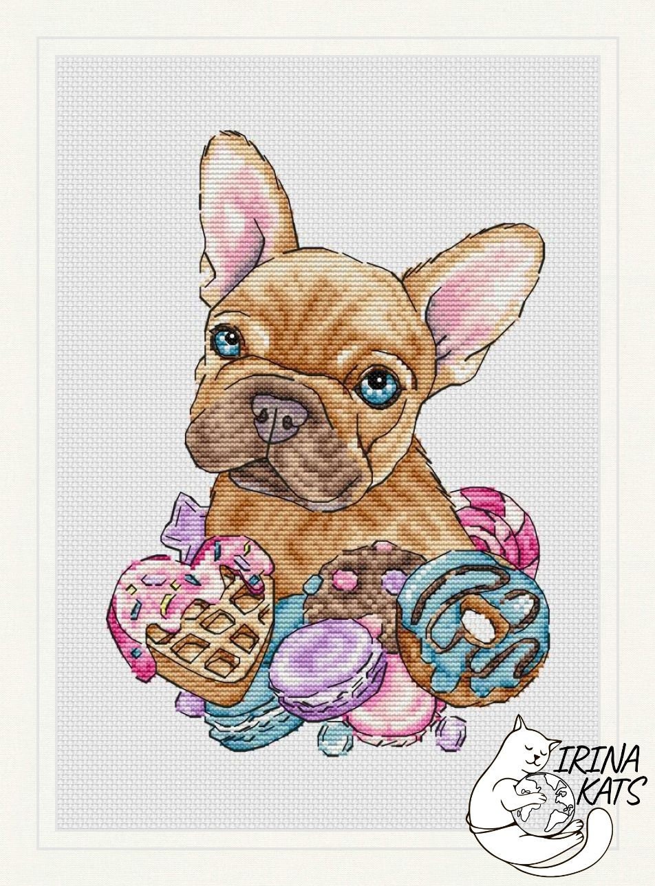 Frenchie Cross Stitch Pattern Frenchie Cross Stitch Chart Instant ...