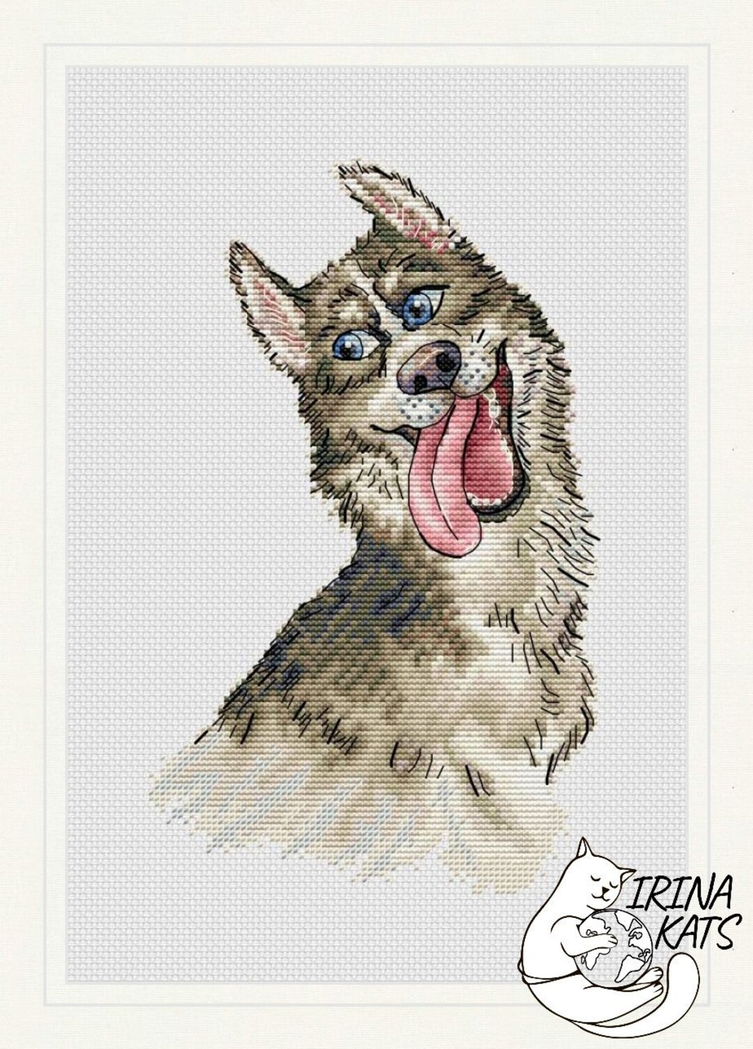 Funny Siberian Husky Cross Stitch Pattern (PDF Download) - Etsy
