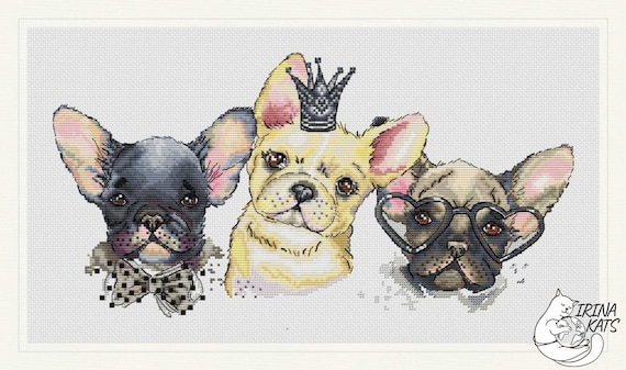 Frenchie Cross Stitch Pattern Instant Download PDF French - Etsy