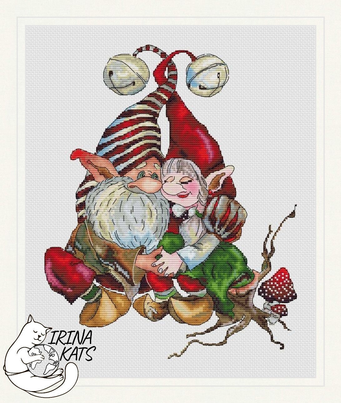 Gnome Cross Stitch Pattern PDF Instant Download Love Cross Stitch Chart ...