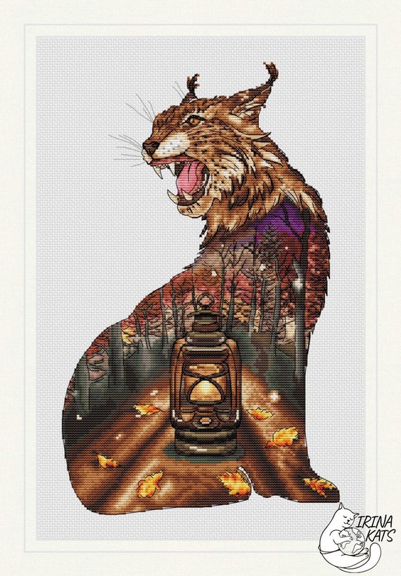 Lynx Cross Stitch Pattern Instant Download PDF Magic Lynx - Etsy