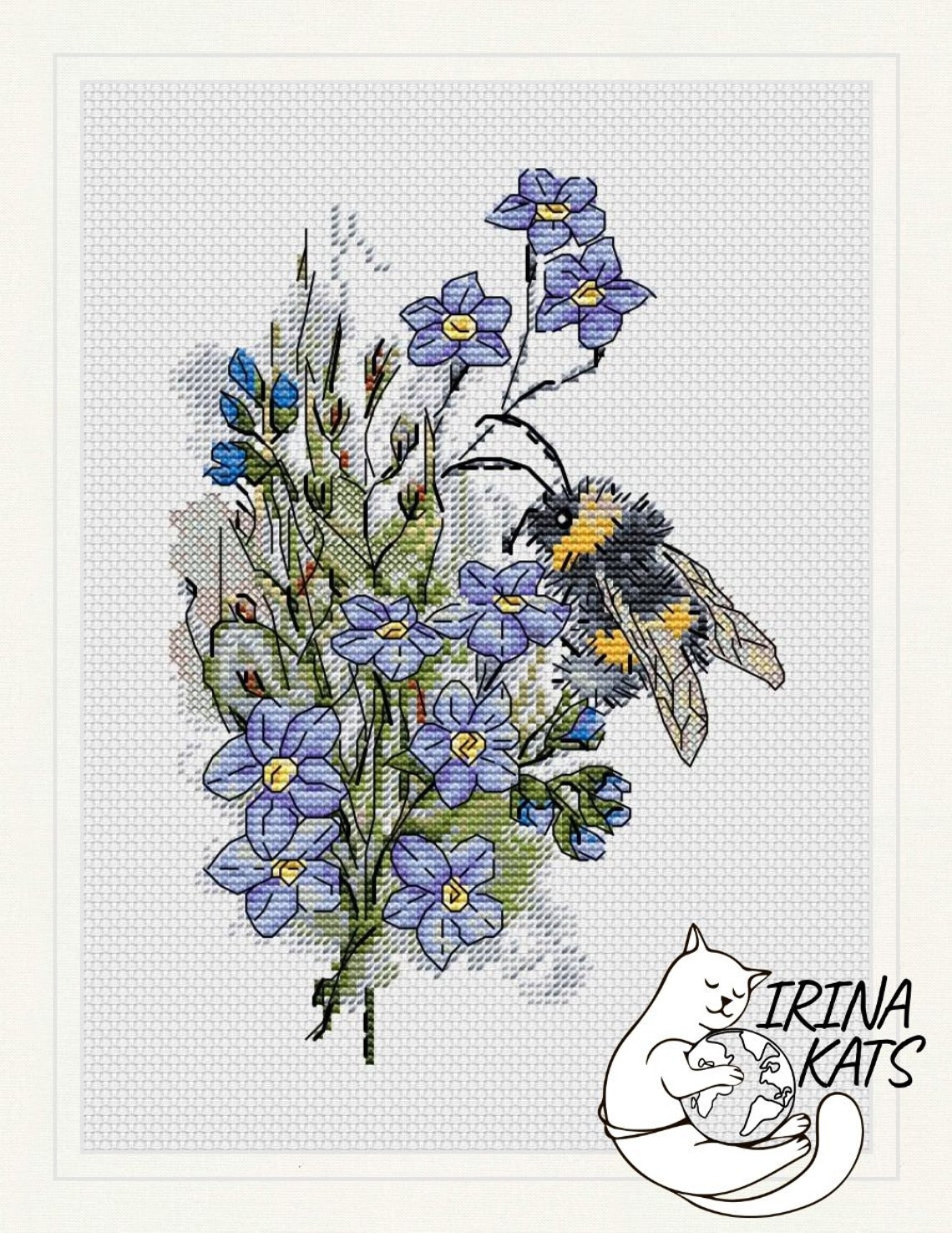 Summer Motive Cross Stitch Pattern Bee Cross Stitch Chart - Etsy