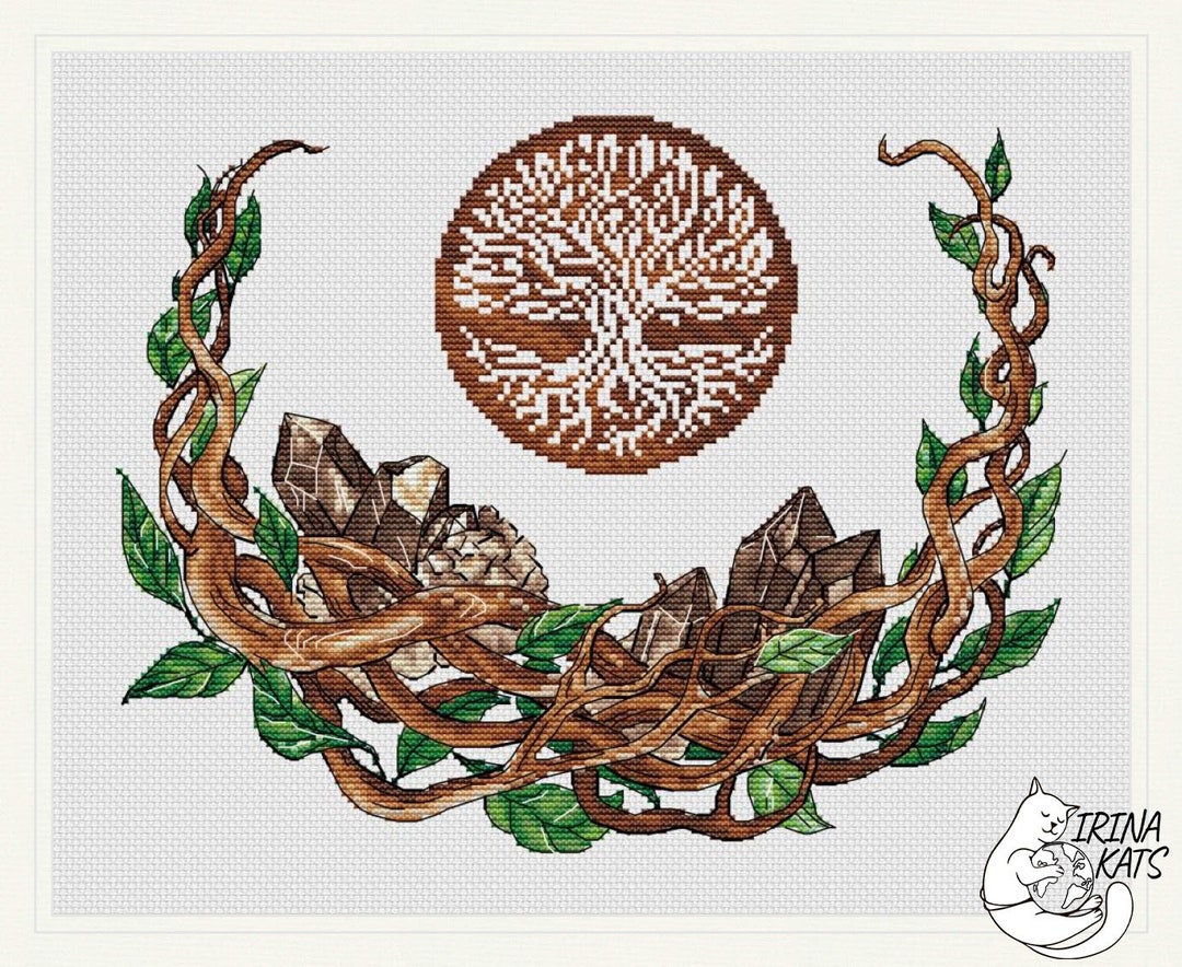 Earth Cross Stitch Pattern Instant Download PDF Earth Symbol Cross ...