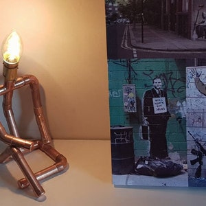 Copper Pipe Lamp Sitting Man Retro Handmade Unique Gift Edison Light ...