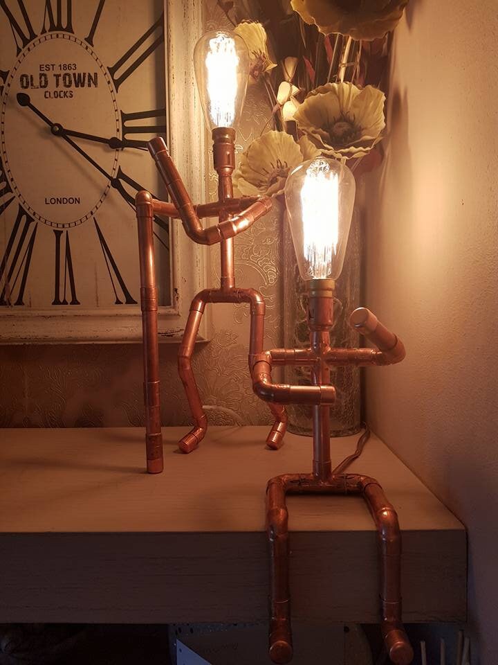Copper Pipe Man Light Lamp Figure - Etsy UK
