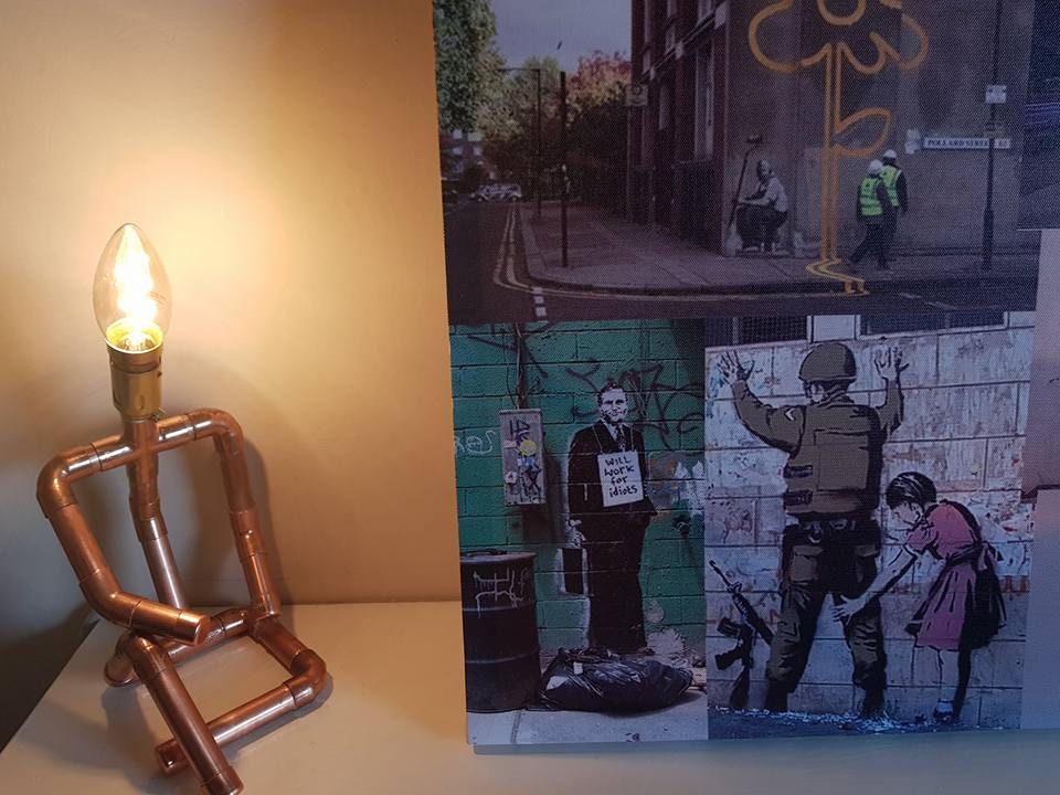 Copper Pipe Lamp Sitting Man Retro Handmade Unique Gift Edison - Etsy UK