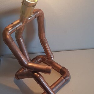 Copper Pipe Lamp Sitting Man Retro Handmade Unique Gift Edison Light ...