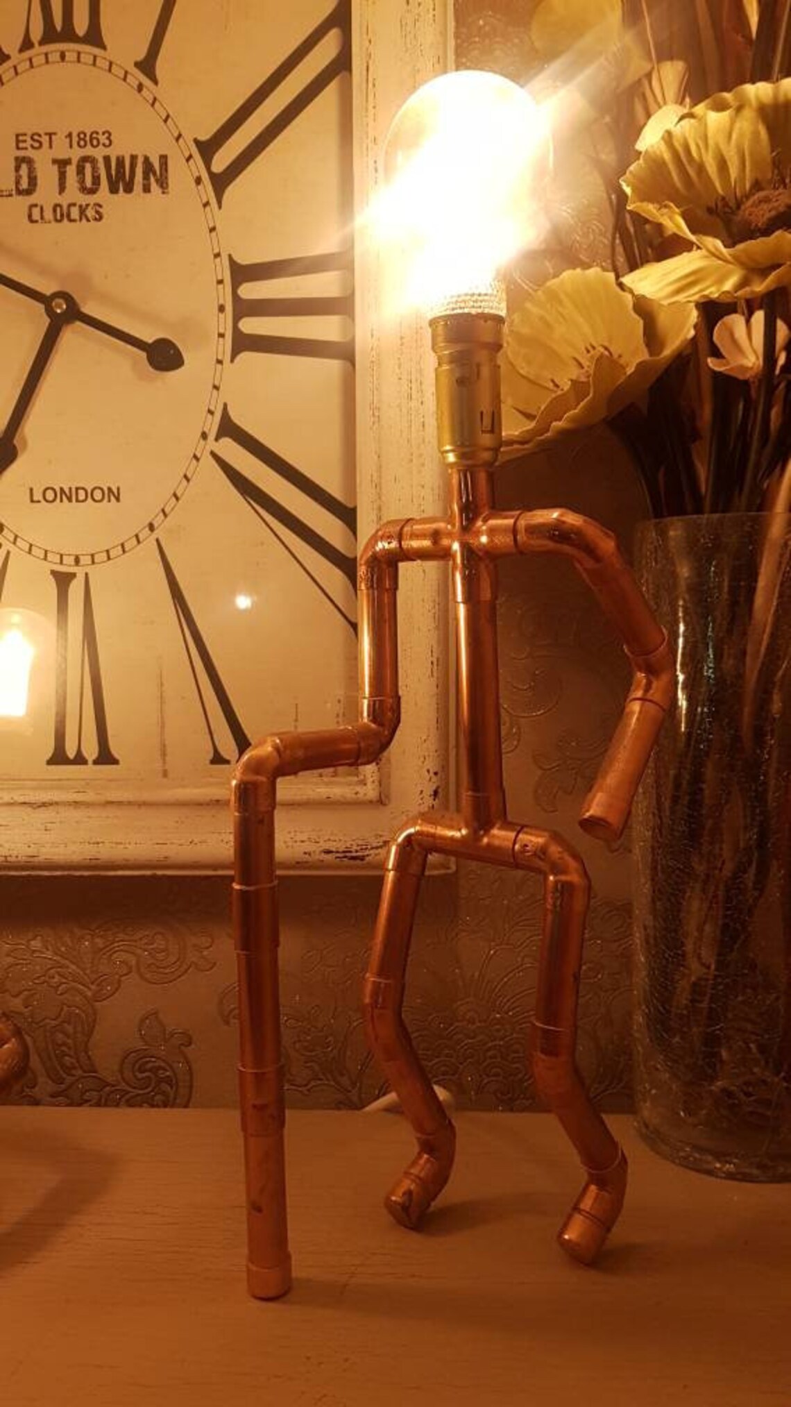 Copper Pipe Man Light Lamp Figure - Etsy UK
