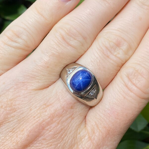 Mens Linde Star Sapphire Ring - Etsy