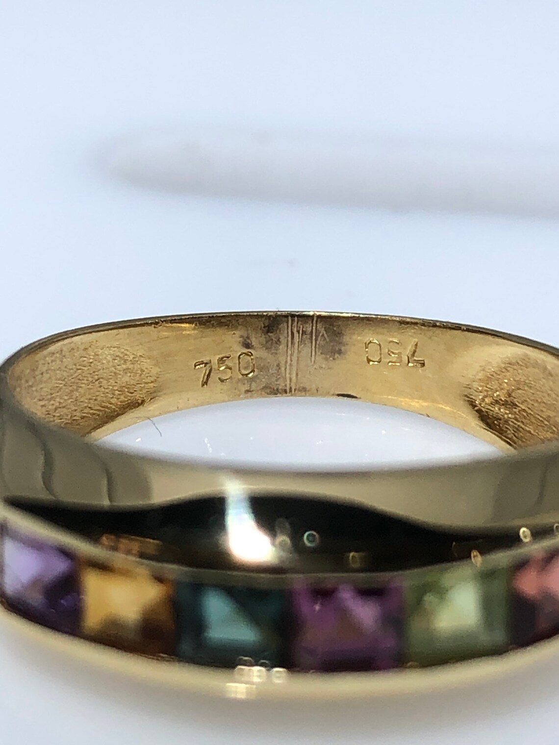 18K Multi Stone Band - Etsy