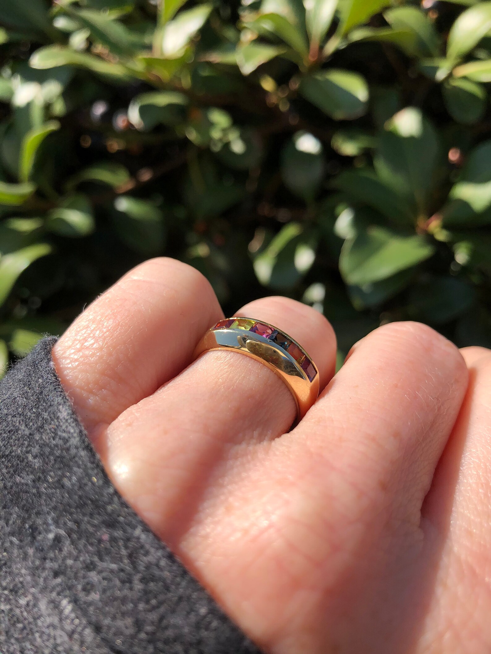 18K Multi Stone Band - Etsy