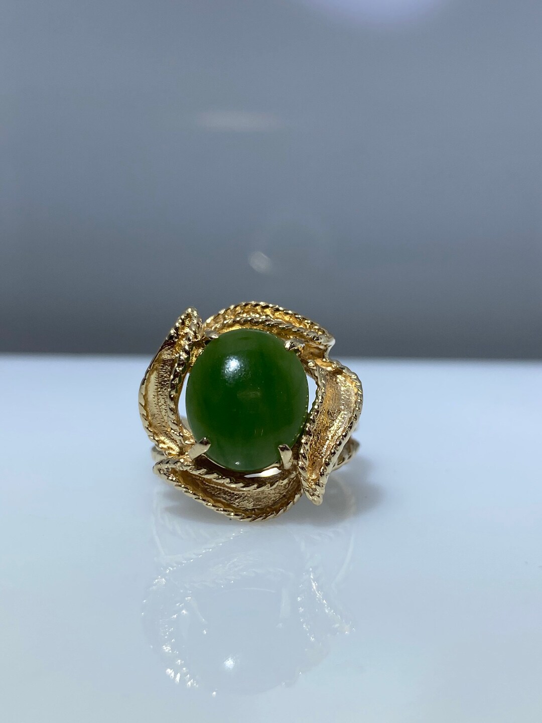 Retro Jade Ring - Etsy