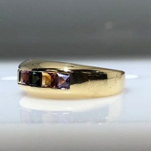 18K Multi Stone Band - Etsy