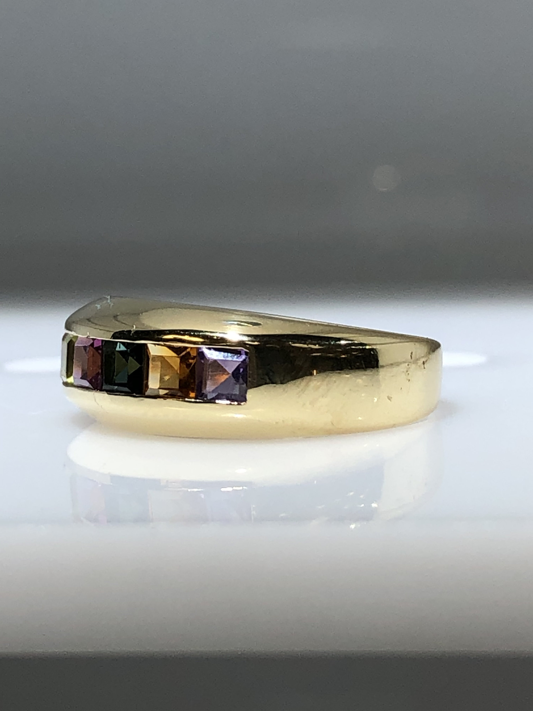 18K Multi Stone Band - Etsy