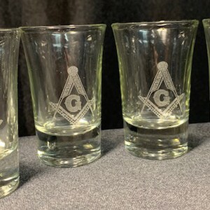 Masonic Shot Glasses ( Set of 4 ) - Etsy