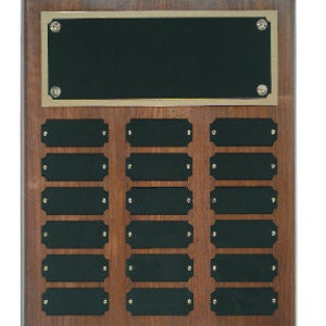 Walnut Perpetual Plaque With Choice of 12, 18 or 24 Plate (ordering ...
