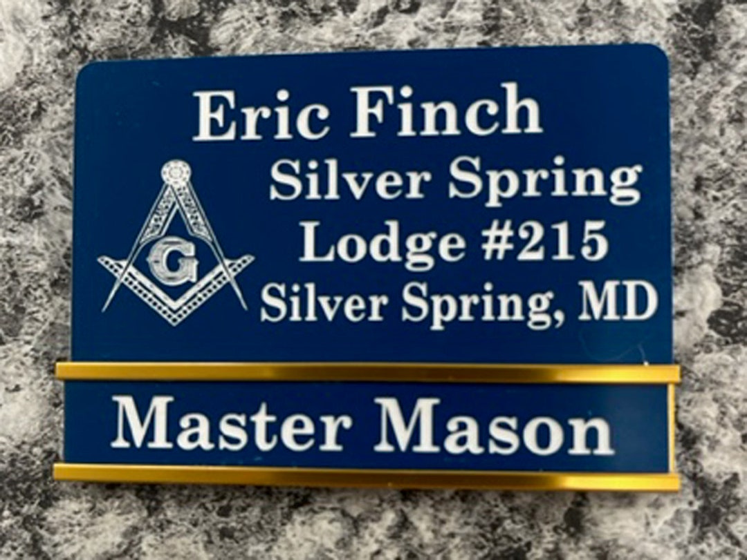 Magnetic Masonic Officer Long Back Style Name Badge W/interchangeable ...