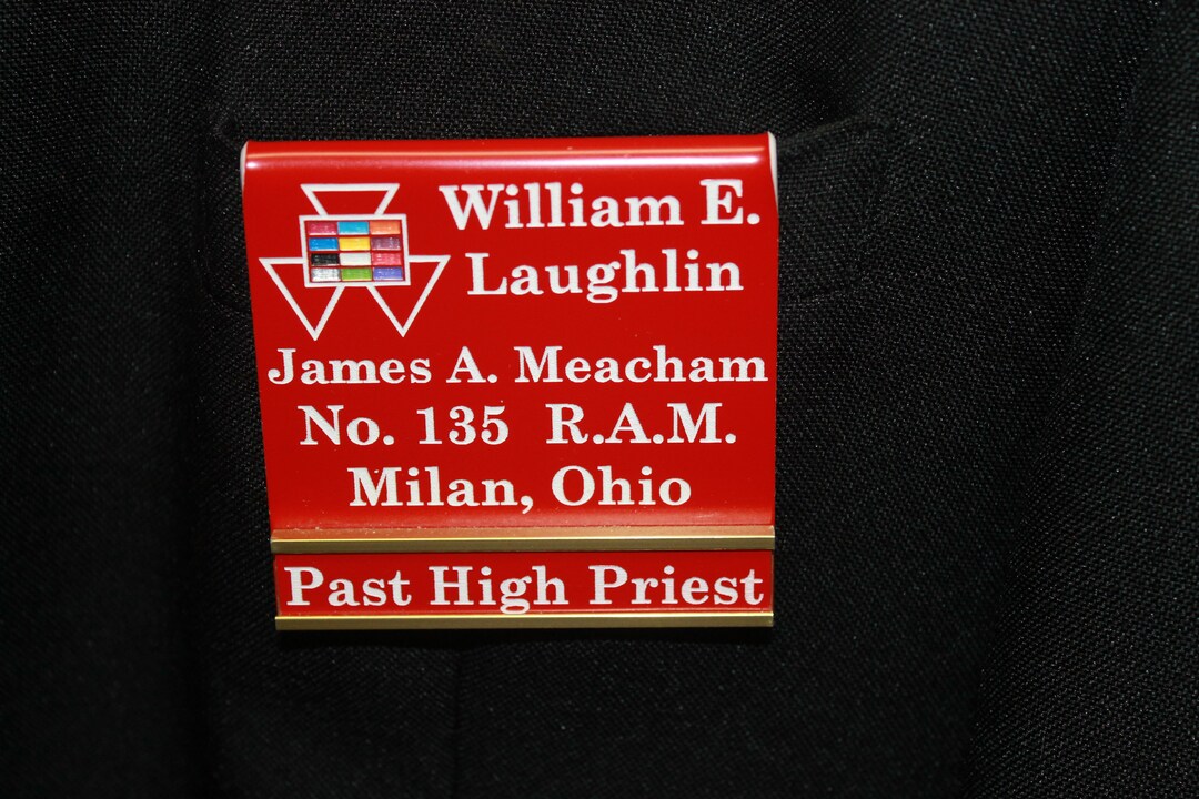 Past High Priest Officer or Members Over the Pocket or Magnetic Badge W ...