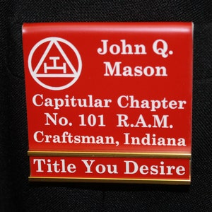 R.A.M. Officer or Members Over the Pocket Name Badge Style W/changeable ...