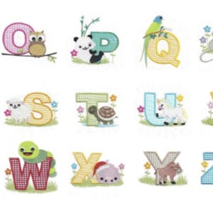 Animal Applique Alphabet Embroidery Design - Etsy