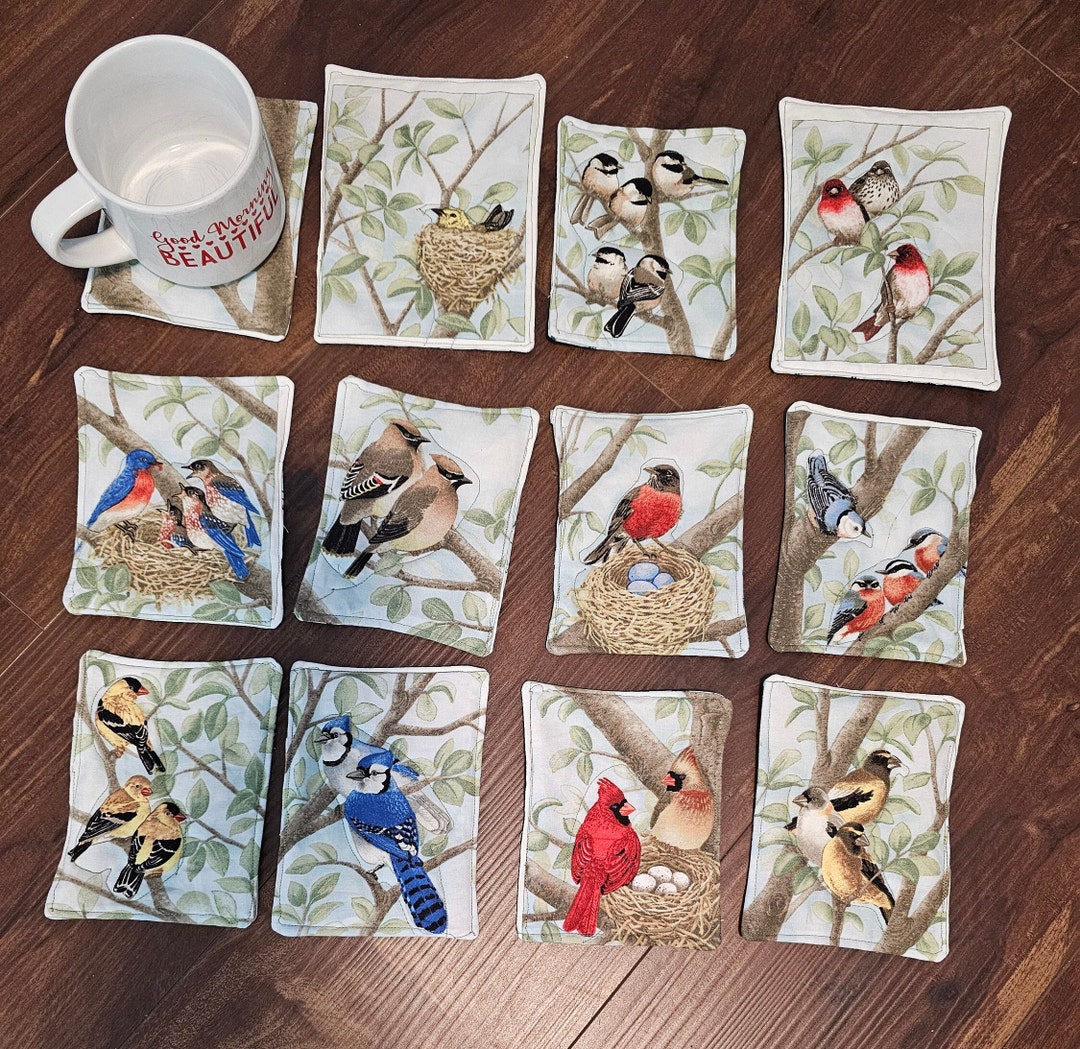 Best Mother's Gift-reversible Mug RUG Wild Birds, Mug Rug, Grandma's ...