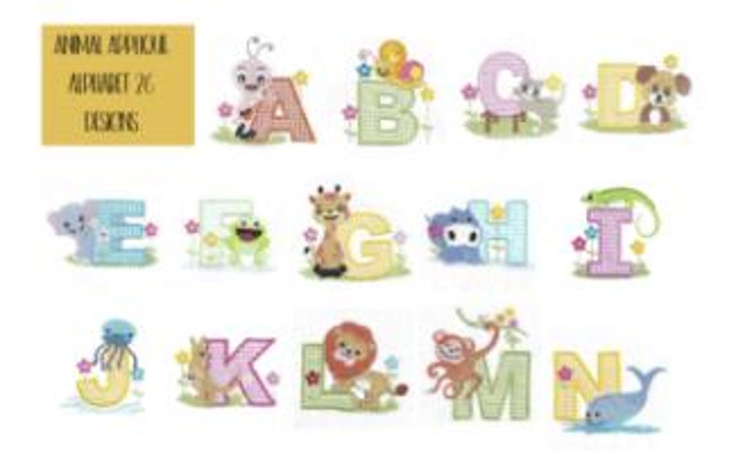 Animal Applique Alphabet Embroidery Design - Etsy