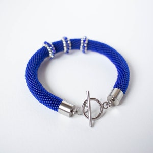 Dark blue bracelet Sapphire bracelet Evening jewelry Blue | Etsy