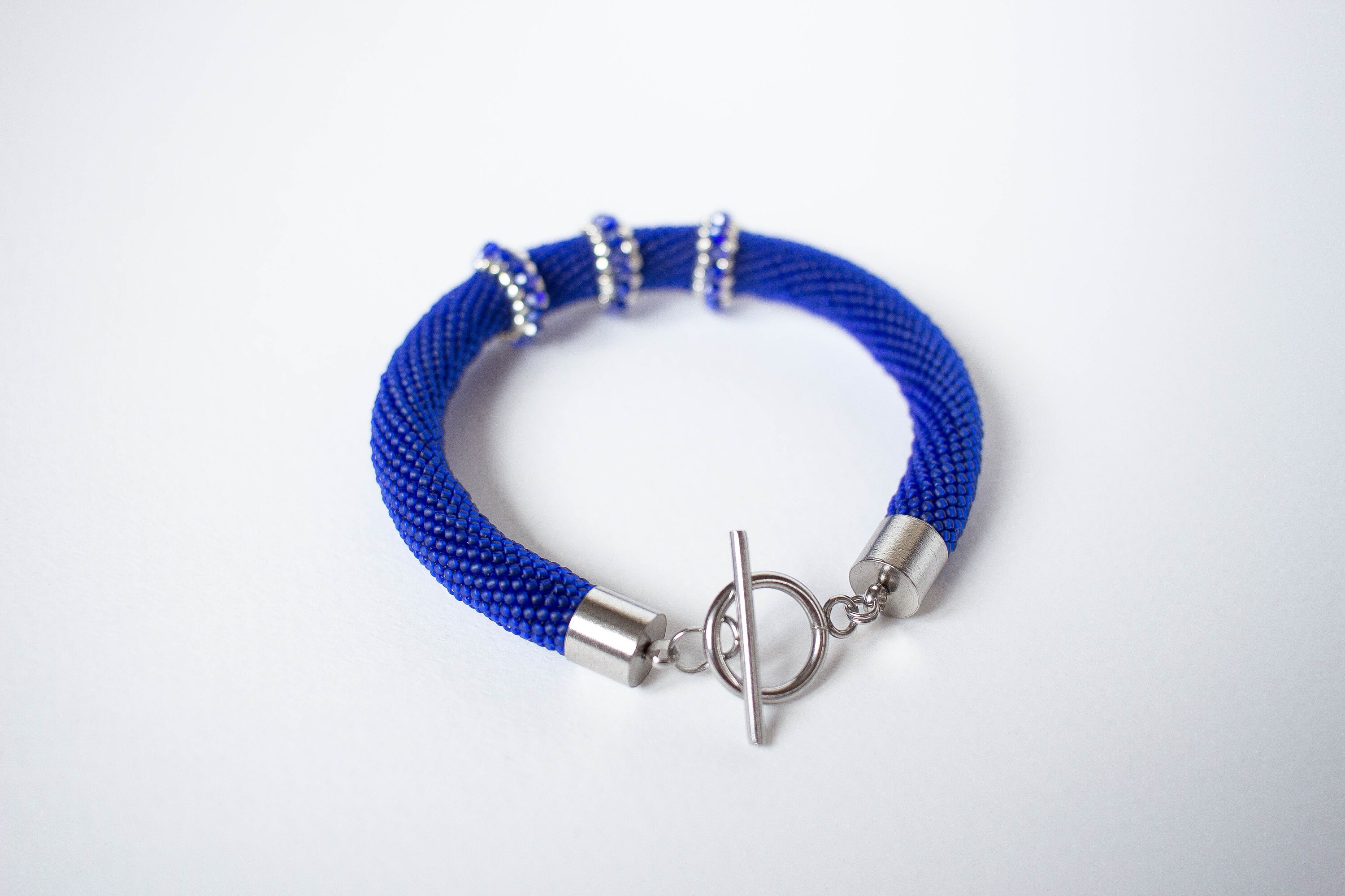 Dark blue bracelet Sapphire bracelet Evening jewelry Blue | Etsy
