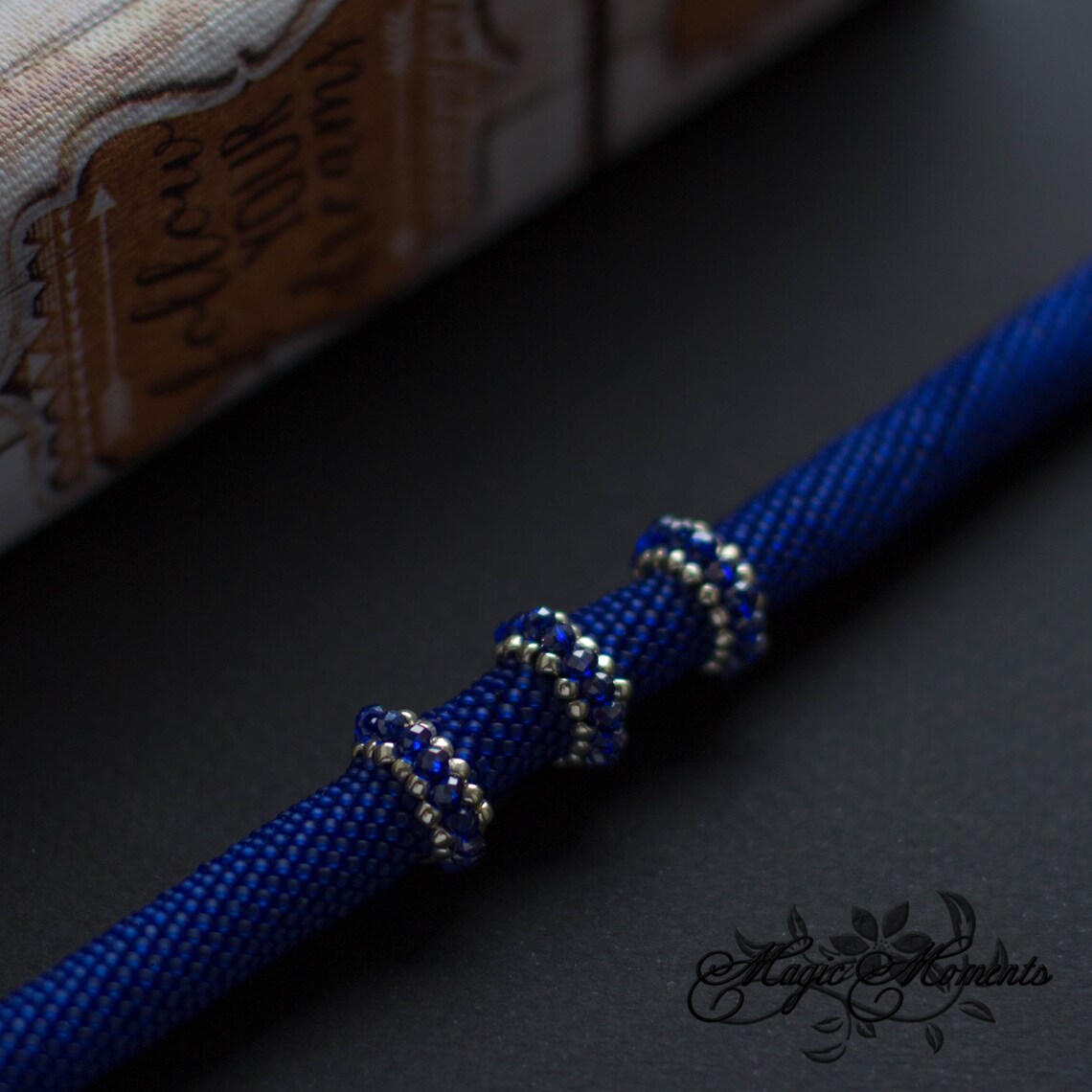 Dark blue bracelet Sapphire bracelet Evening jewelry Blue | Etsy