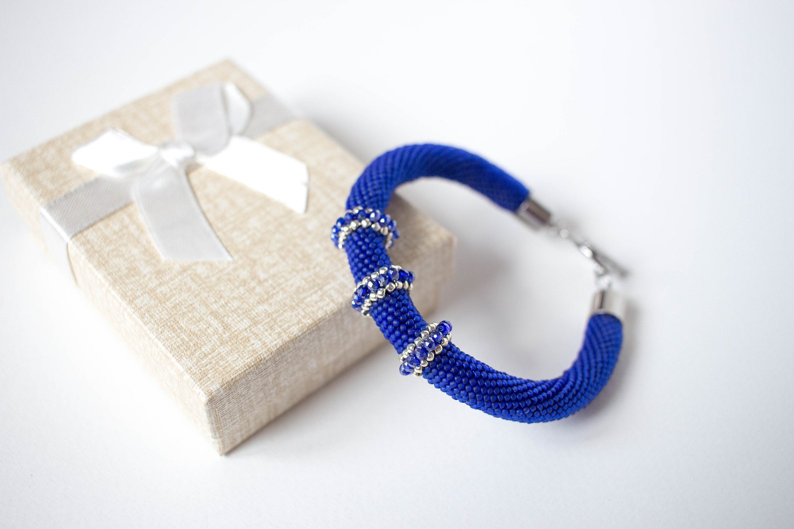 Dark blue bracelet Sapphire bracelet Evening jewelry Blue | Etsy