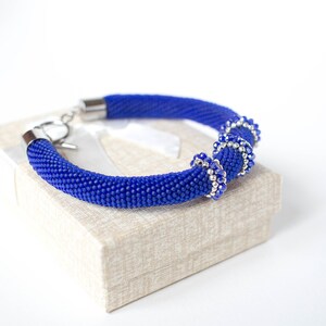 Dark blue bracelet Sapphire bracelet Evening jewelry Blue | Etsy