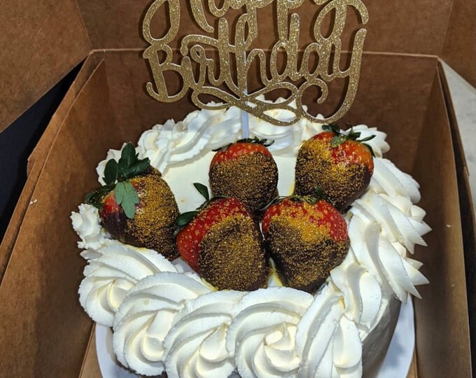 Happy Birthday Cake Topper Custom Happy Birthday Topper Glitter Happy ...