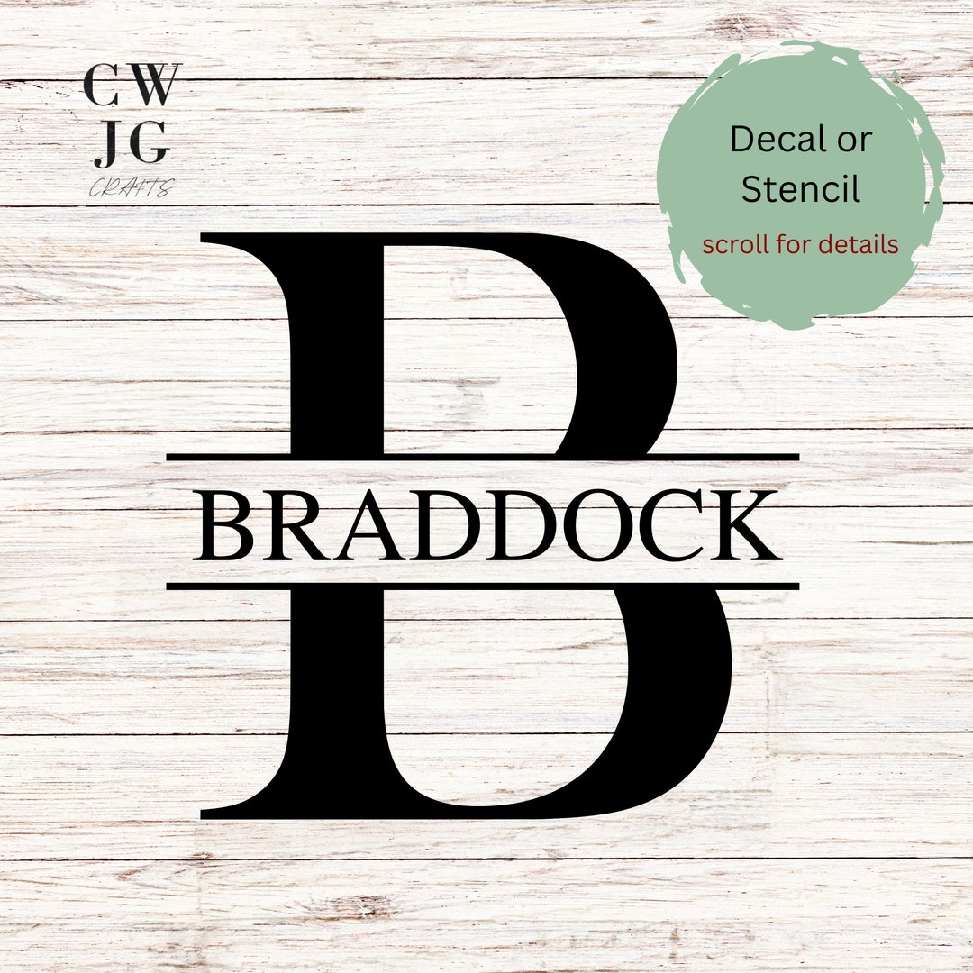 Personalized Name Stencils or Decal | Last Name Decal | Monogram ...