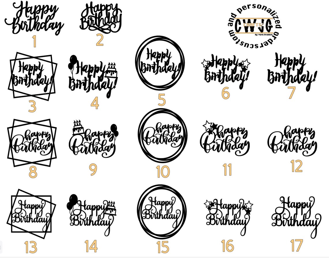 Happy Birthday Cake Topper Custom Happy Birthday Topper | Etsy