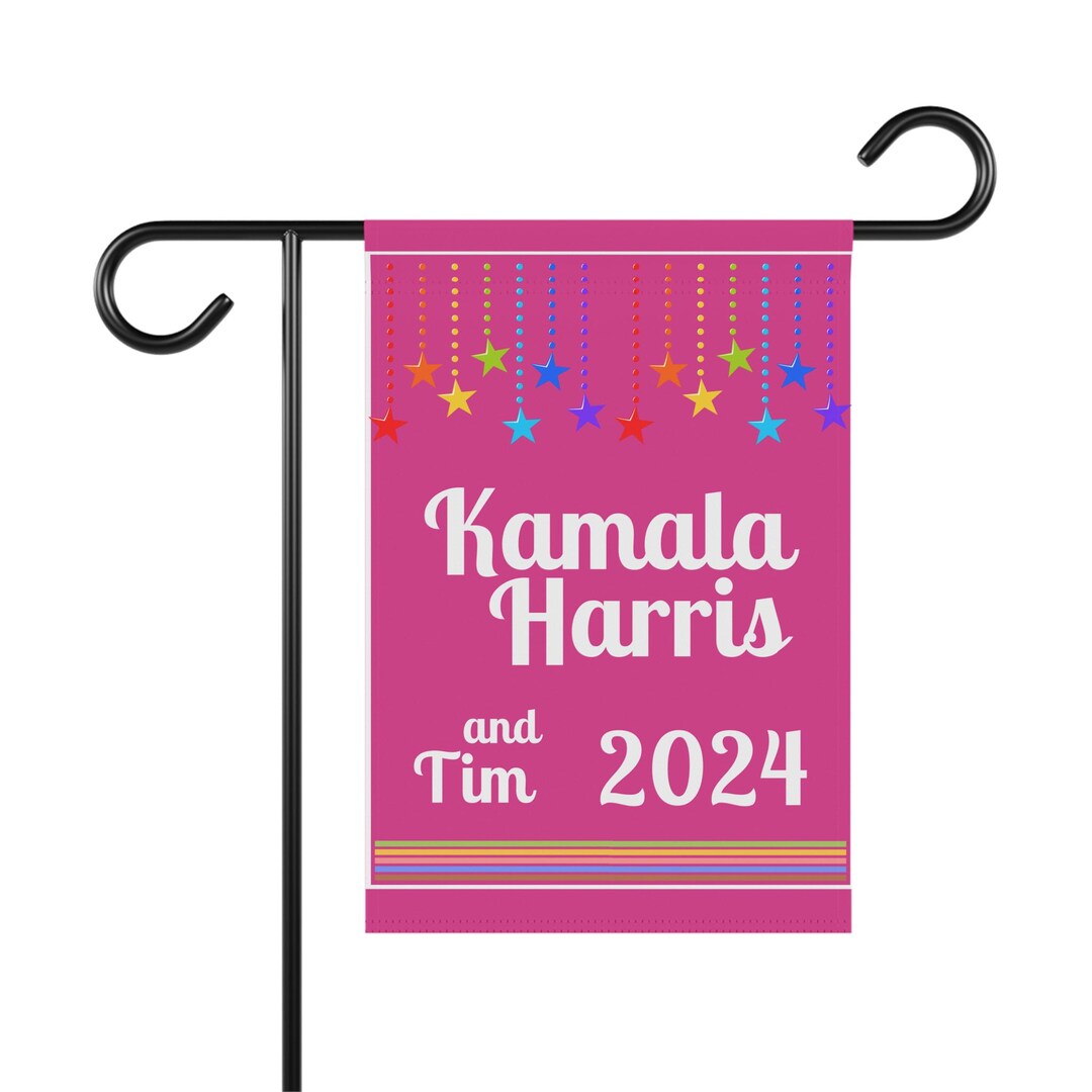 Kamala Harris and Tim Walz Yard Sign Harris 2024 Pink Background ...