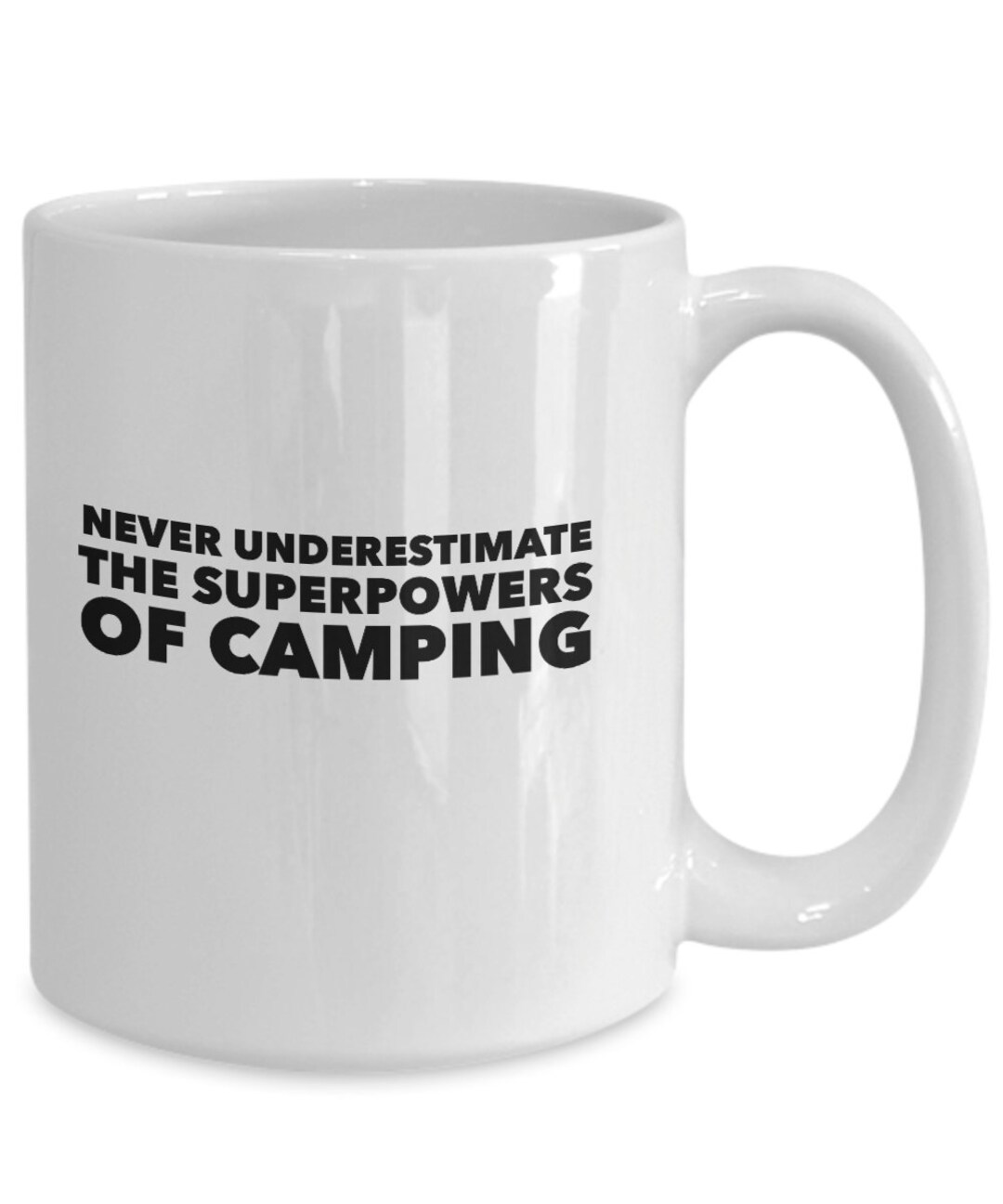Never Underestimate the Superpowers of Camping Mug - Etsy