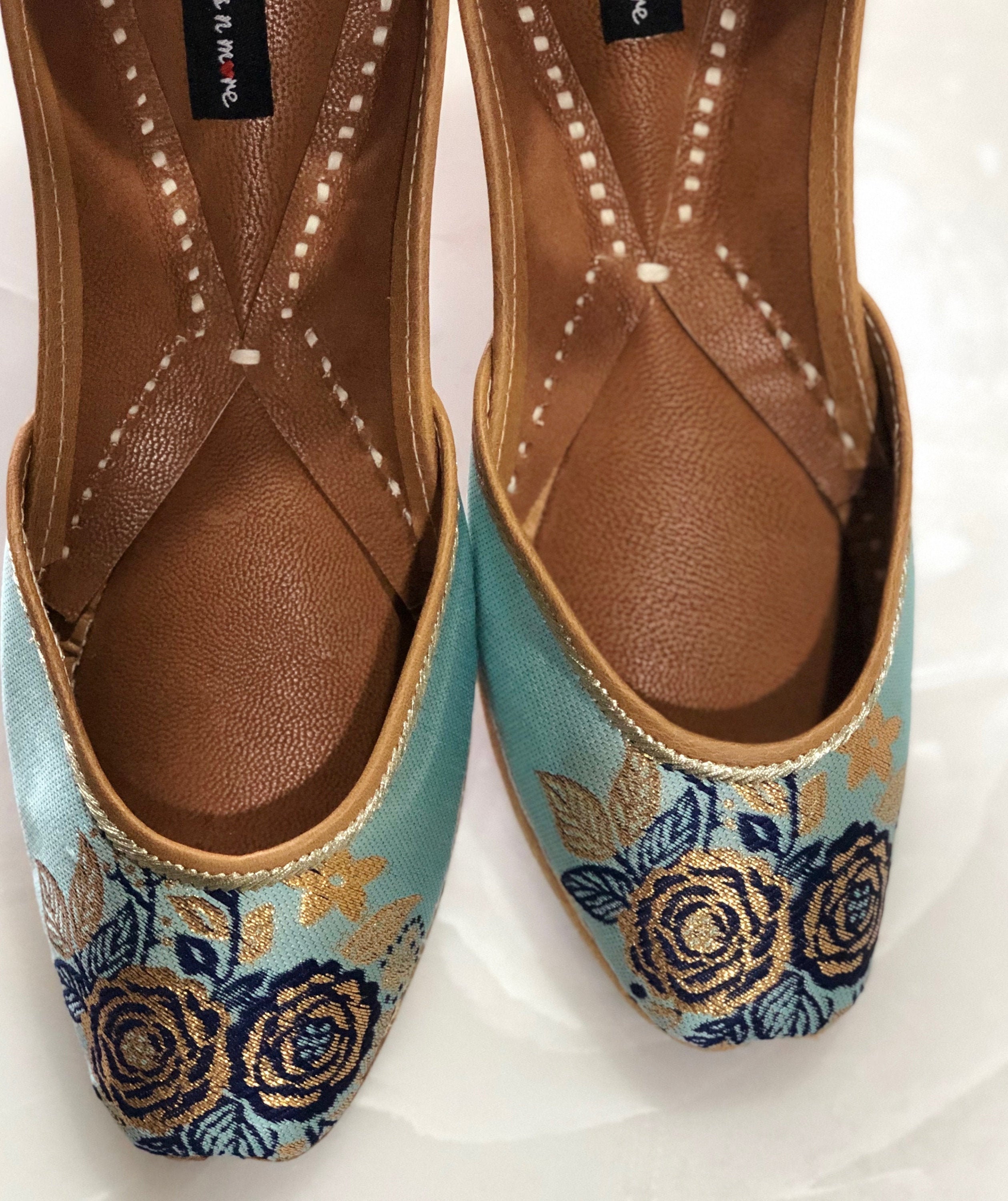 Blue Flower Printed Shoes Women Jutti Indian Khussa Jutti | Etsy