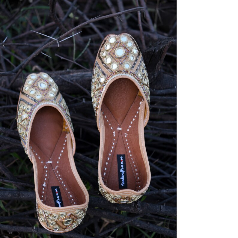 Gold Women Punjabi Jutti Wedding Shoe Bride Handmade Khussa - Etsy