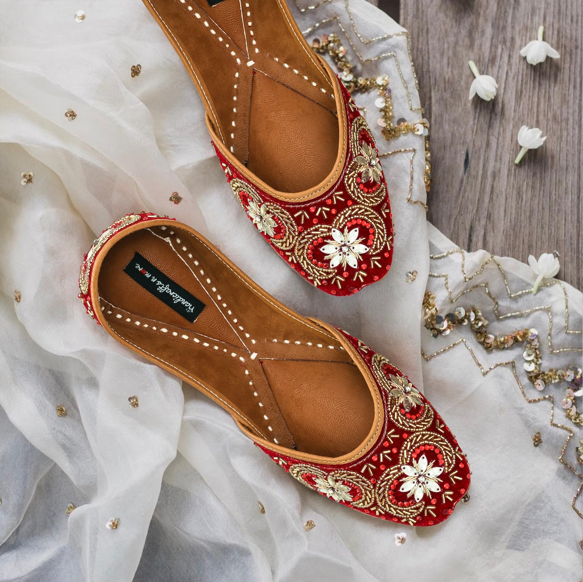 Wedding Shoes for Bride Red Wedding Shoes Red Bridal mojari | Etsy