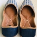 Yellow Blue Denim Women Handcrafted Leather Footwear Indian - Etsy