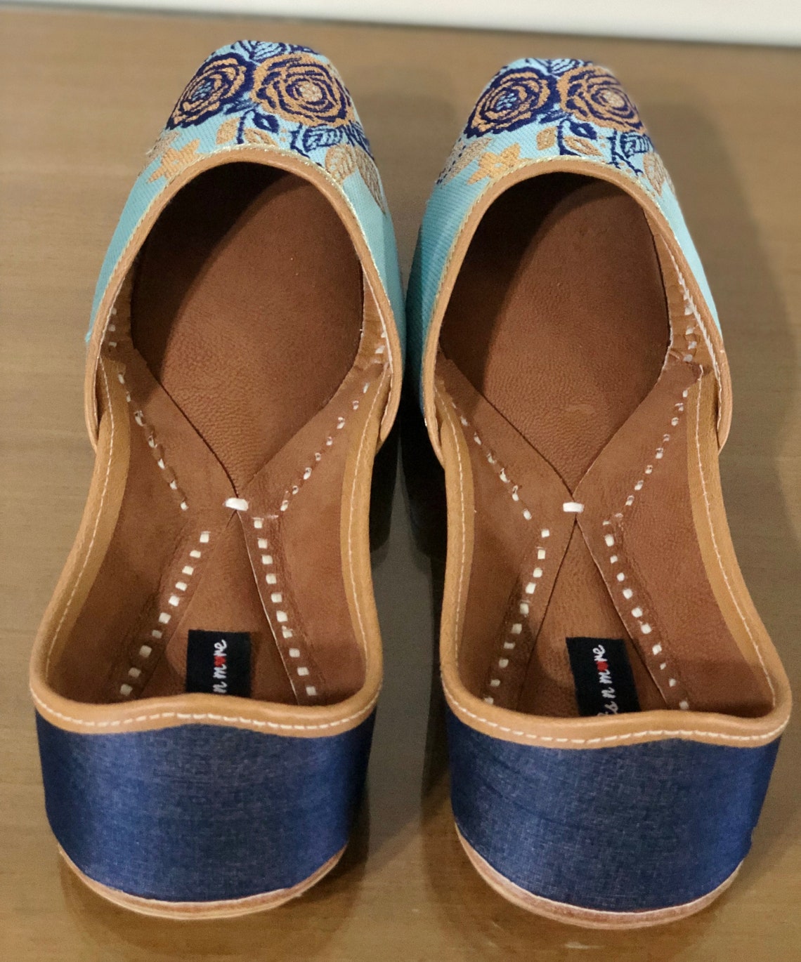 Blue Flower Printed Shoes Women Jutti Indian Khussa Jutti | Etsy