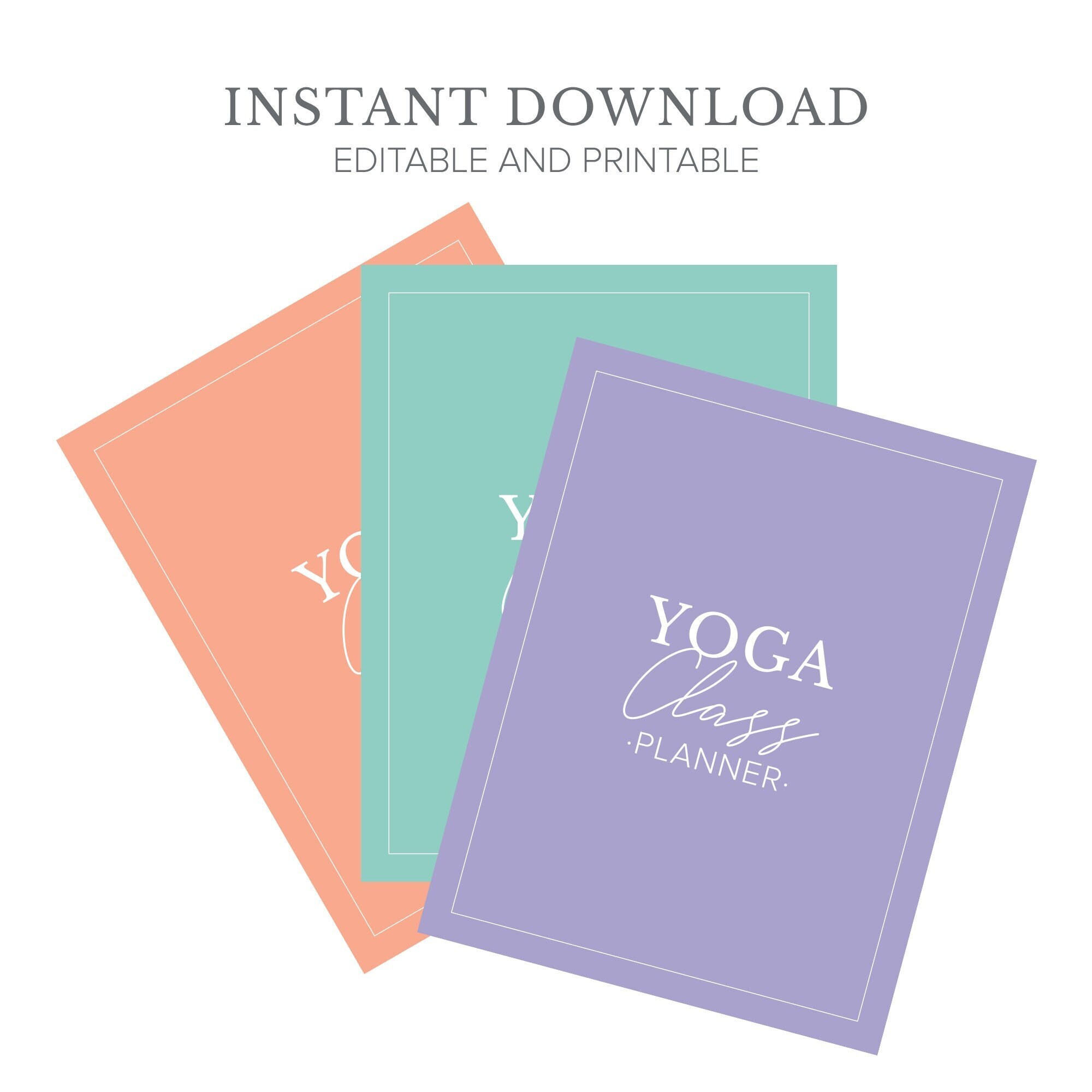 DIGITAL FILE, Yoga Digital Planner BUNDLE, Yoga Class Planner ...