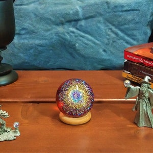 Sparkling Red Crystal Ball Glass Marble Scrying Orb Dnd 5e D&D ...